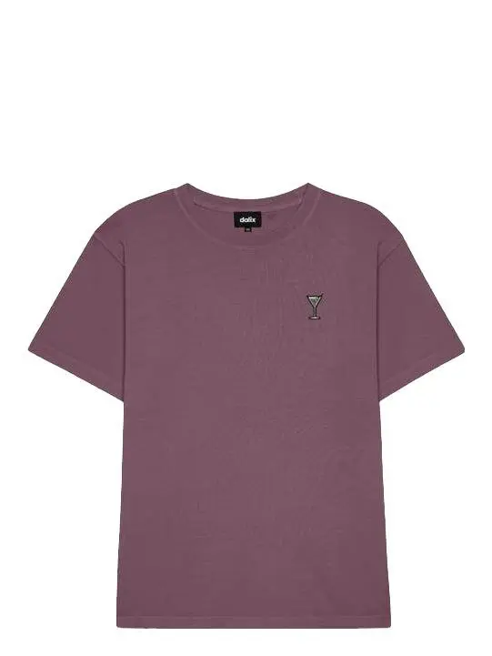 DALIX Martini Midweight Garment Dye Tee - Plum