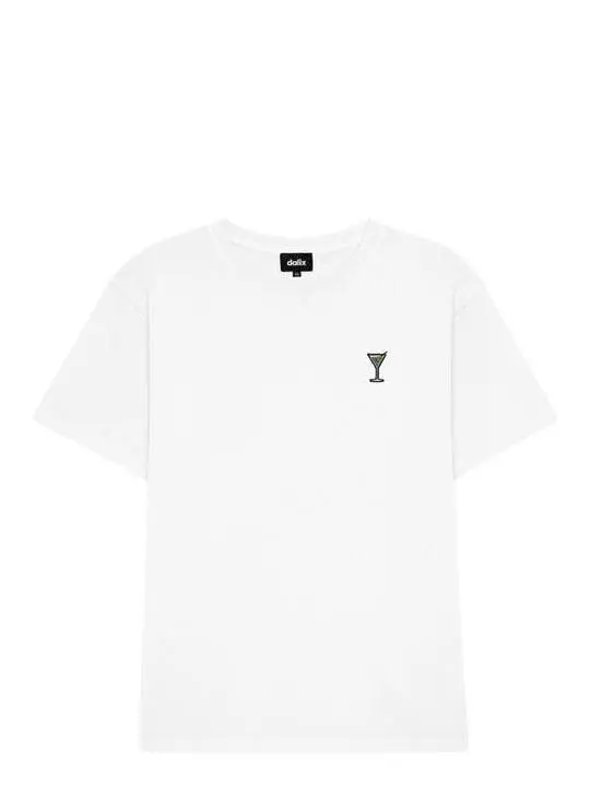 DALIX Martini Midweight Garment Dye Tee - White
