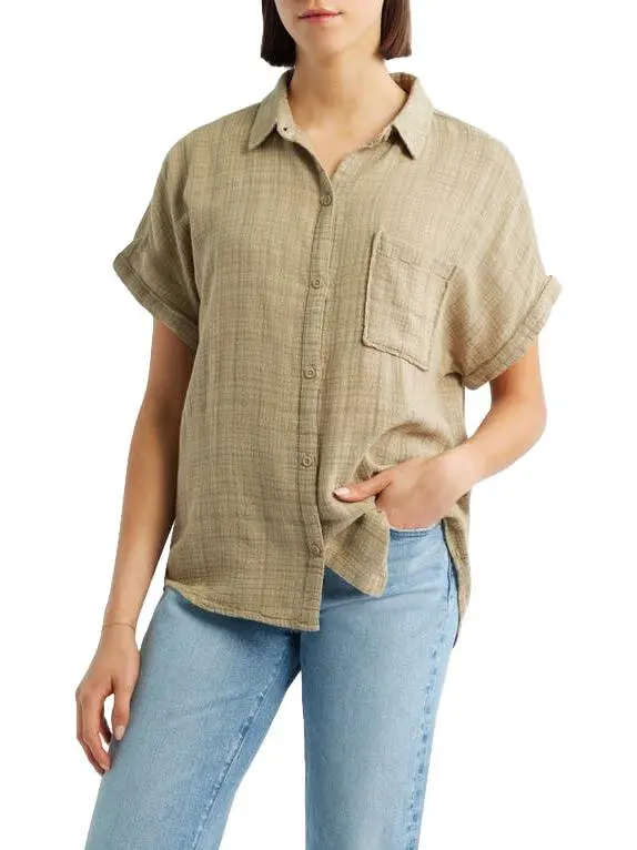 CLOTH & STONE Plaid Short Sleeve Shirt - Willow Tree