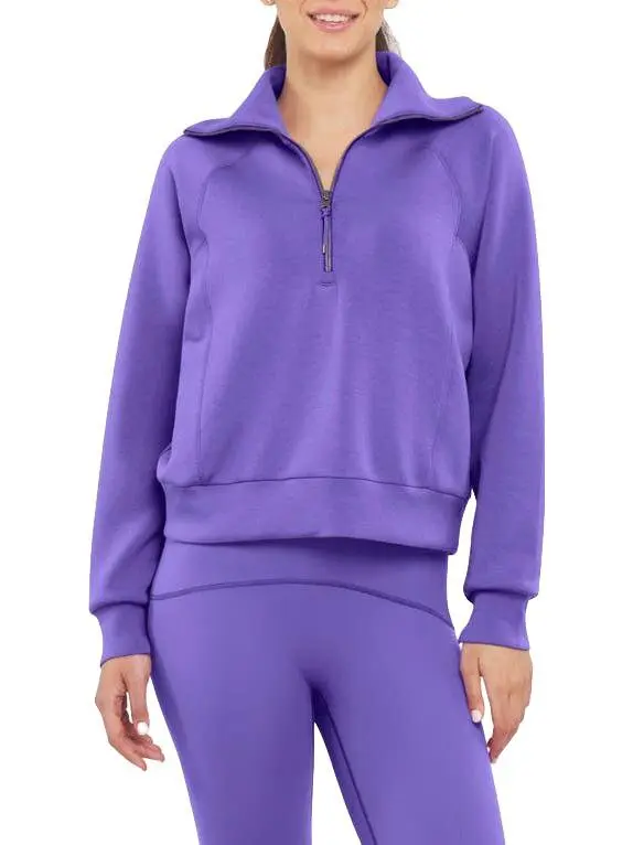 Spanx Airessentials Half Zip Sweatshirt - Vibrant Lilac