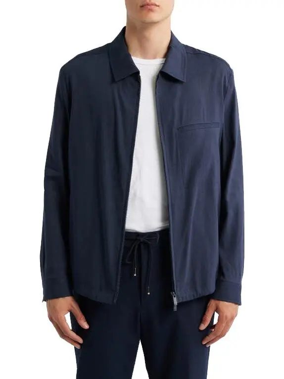 Hugo Boss Carper Linen-blend Jacket - Dark Blue