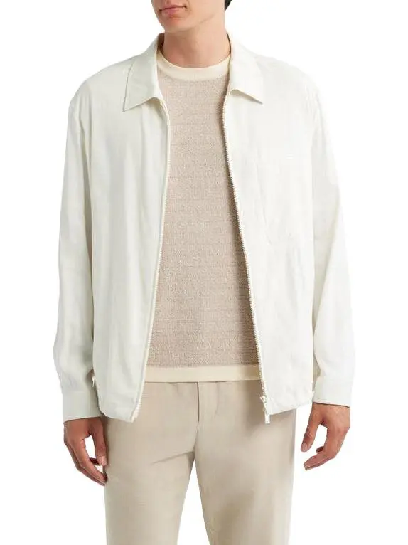 Hugo Boss Carper Linen-blend Jacket - Open White