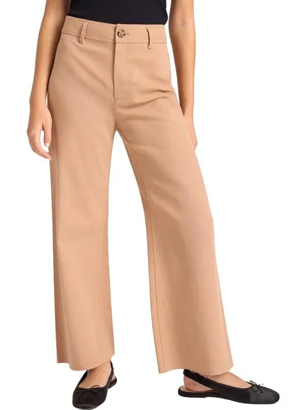 Matty M. Lizzie Crop Wide-leg Pants - Camel Beige