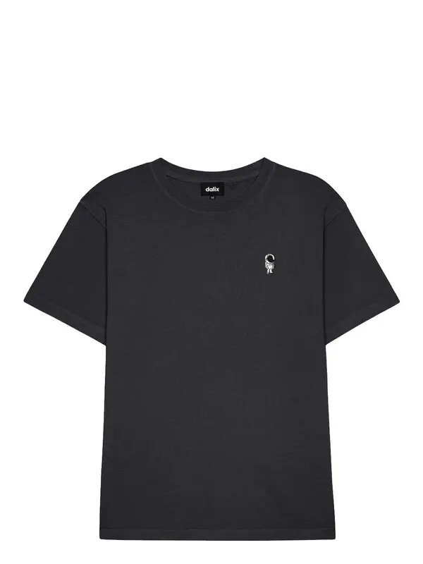 DALIX Astronaut Midweight Garment Dye Tee - Black