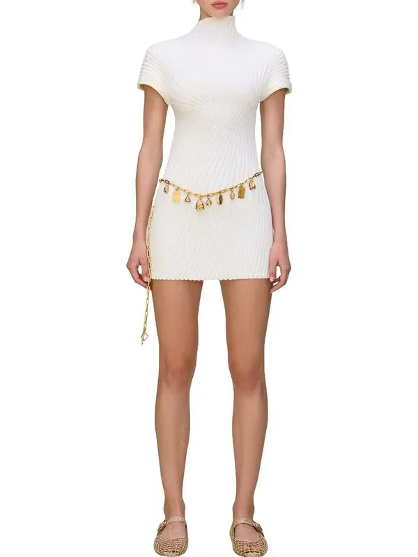 Cult Gaia Luka Cotton Rib Mini Dress - Off White