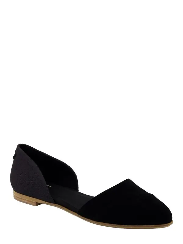 Toms Pointed Toe D'orsay Flat - Black