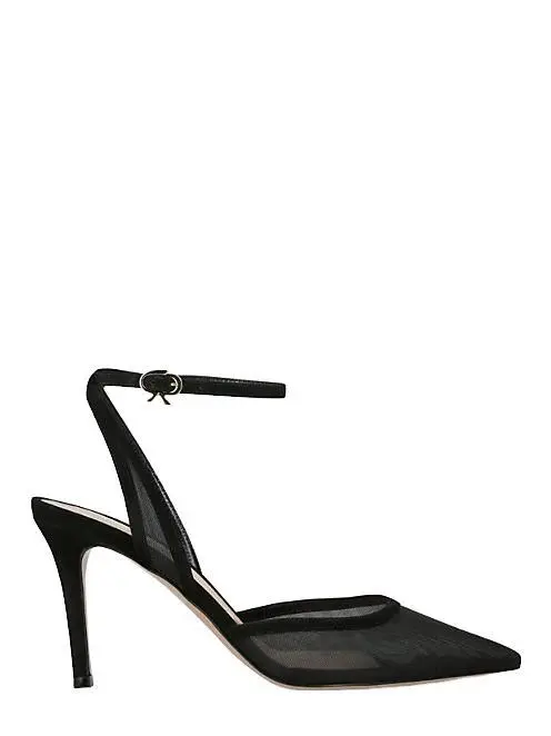GIANVITO ROSSI Pointed-toe 80 Mesh Pumps - Black