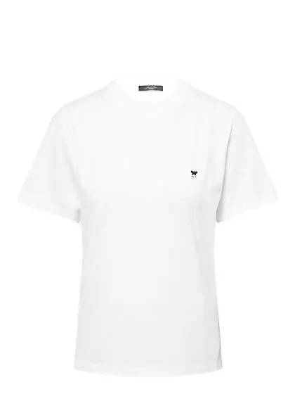 Max Mara Logo-embroidered Cotton-jersey T-shirt - White