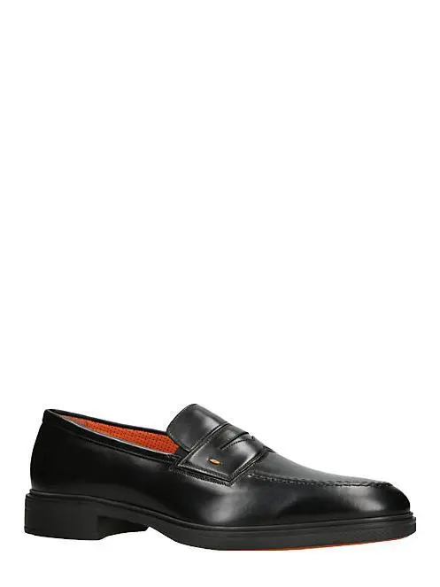 Santoni Leather Loafers - Black