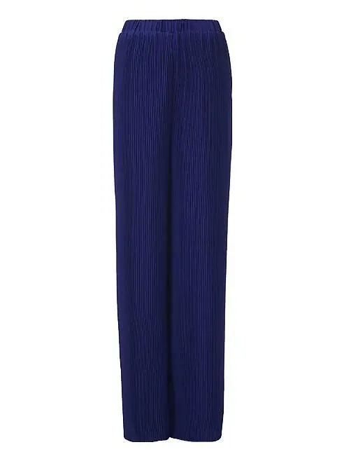 LEEM Wide-leg Plisse Trousers - Purple