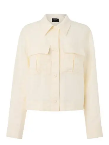 Whistles Abby Chest-pocket Linen Jacket - Cream
