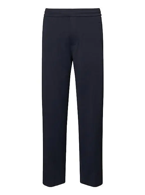 Emporio Armani Striped Tape Relaxed-fit Trousers - Iconico 0920 Blu Nav