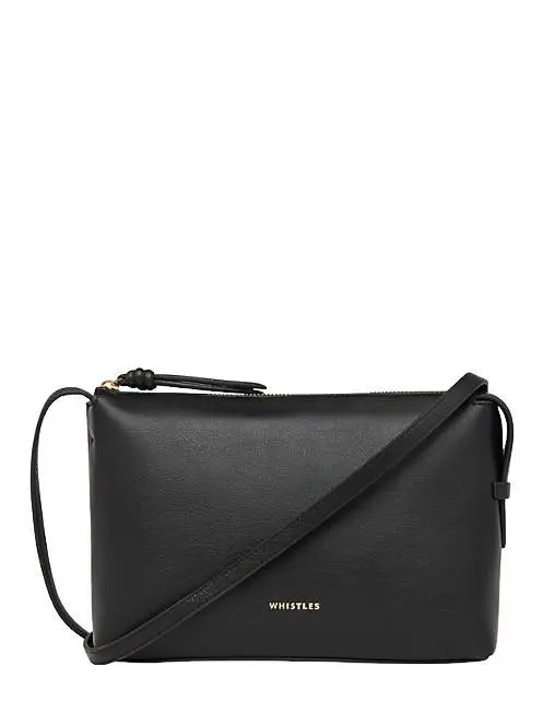 Whistles Kaia Leather Cross Body Bag - Black
