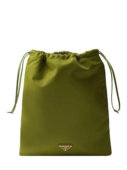 Prada Triangle-logo Re-nylon Pouch - Green
