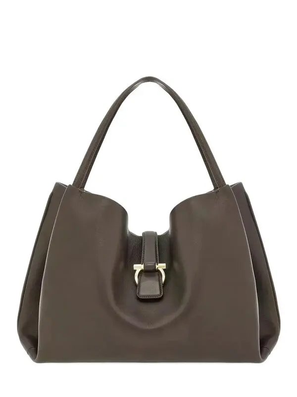 FERRAGAMO Leather Tote Bag - Brown