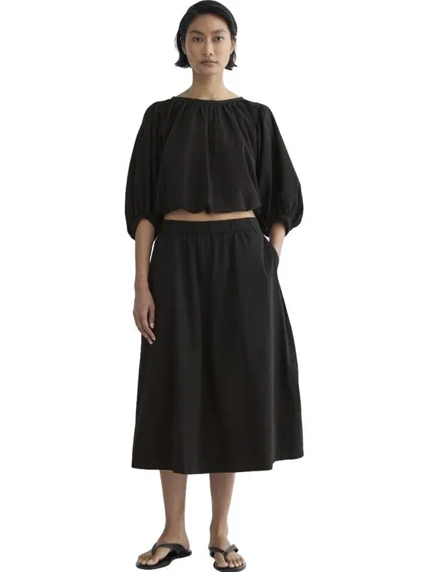 Everlane Gauze Tiered Skirt - Black