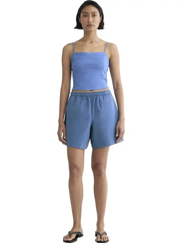 Everlane Seersucker Pull-on Short - Soft Cobalt