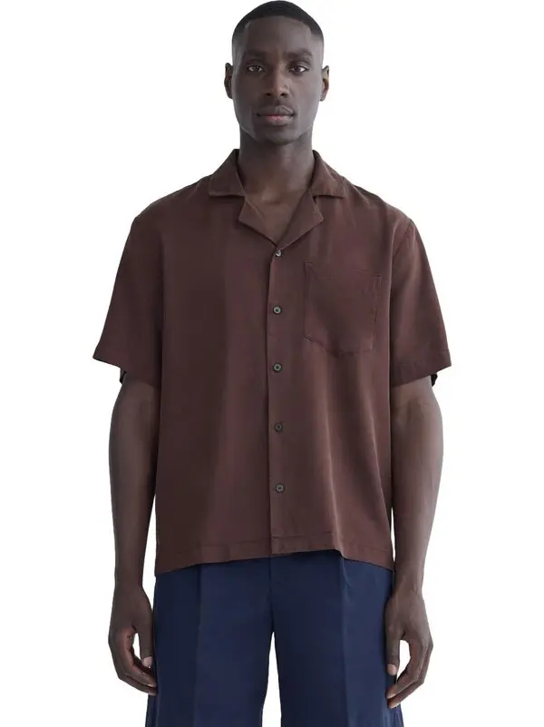 Everlane Resort Shirt, Butterlite Size - Dark Mahogany