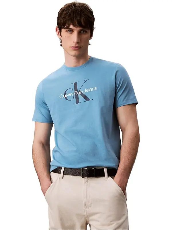 Calvin Klein Monologo Tee - Blue Steam