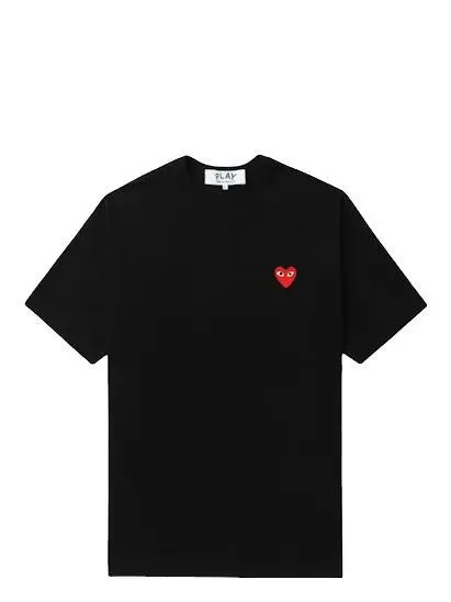 Play Comme Des Garcon Logo Tee - Black/red