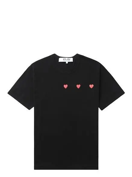 Play Comme Des Garcon Logo Print Tee - Black