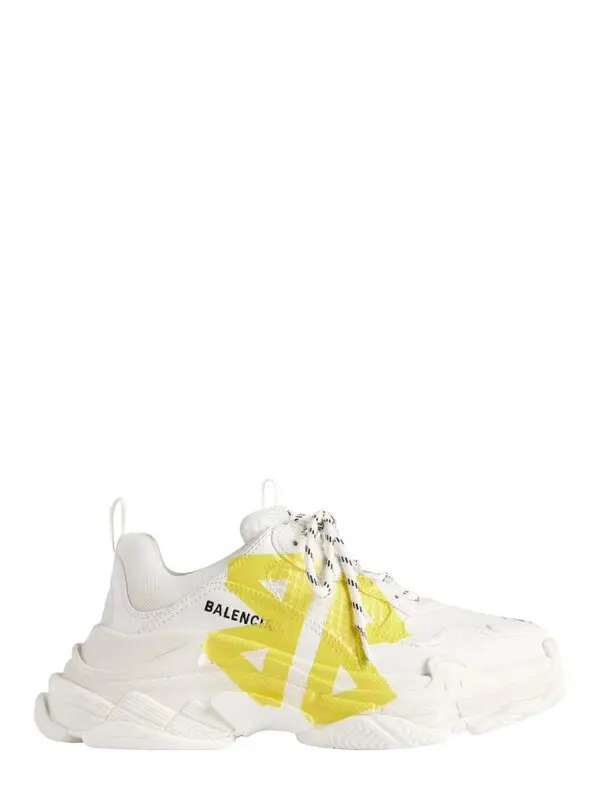 Balenciaga Triple S Tape Typein Sneakers - White/yellow
