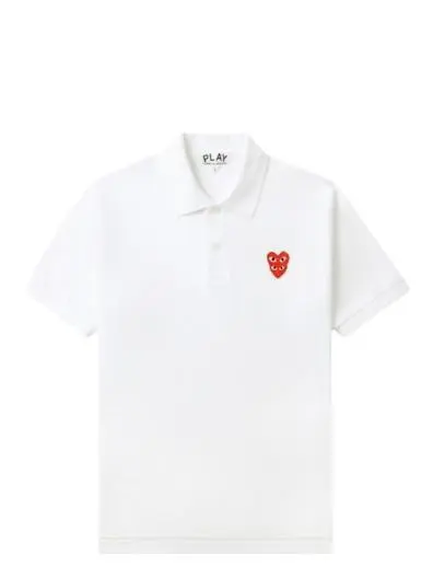 Play Comme Des Garcon Logo Polo Shirt - White