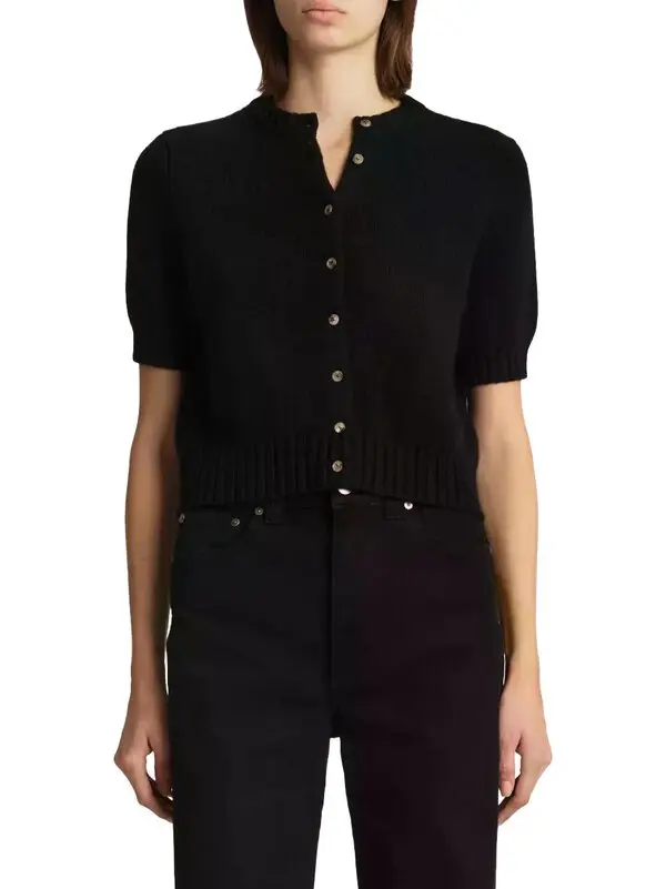 Khaite Short-sleeve Button-up Cardigan - Black