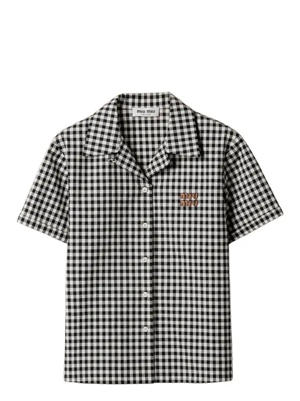 Miu Miu Gingham Check Shirt - White/black