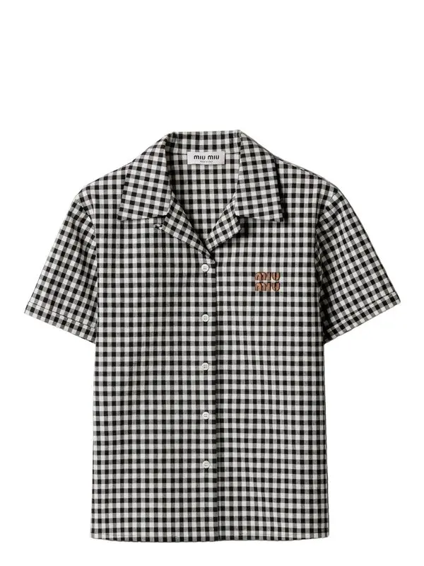 Miu Miu Gingham Check Shirt - White/black
