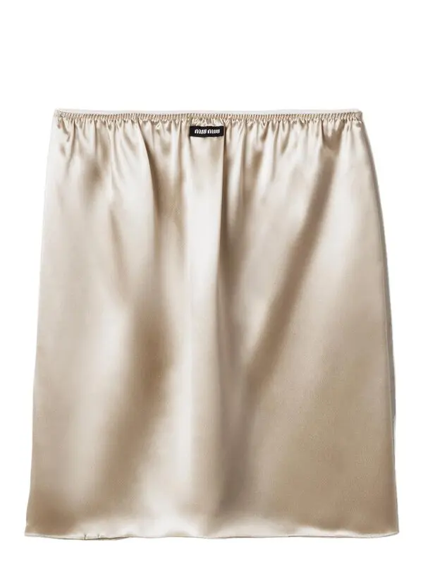 Miu Miu Satin Pencil Skirt - Desert Beige