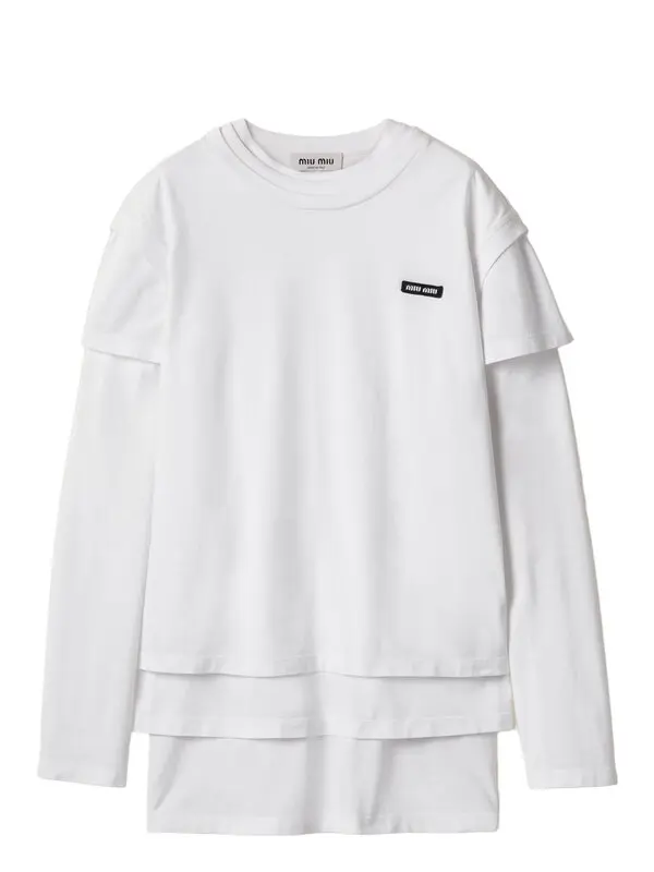 Miu Miu Set Of Three Jersey T-shirts - White