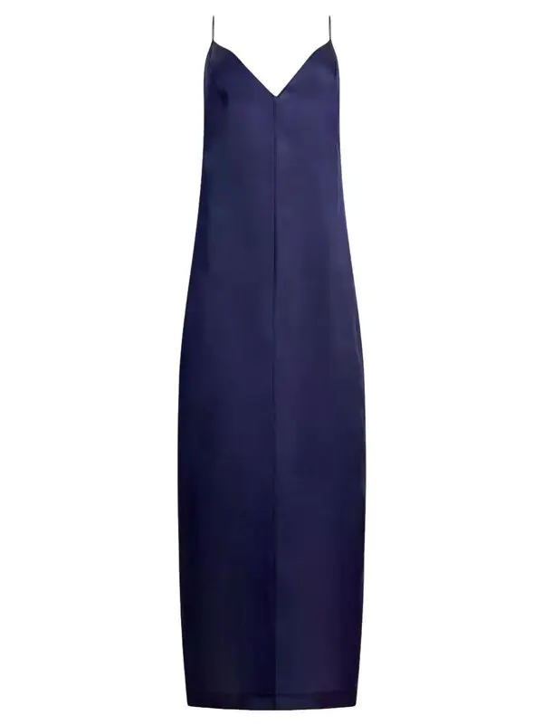 Khaite Tulula Satin Slip Maxi Dress - Blue