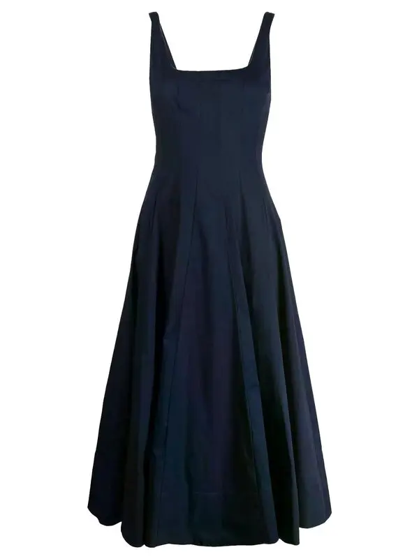 Staud Wells Flared Midi Dress - Blue
