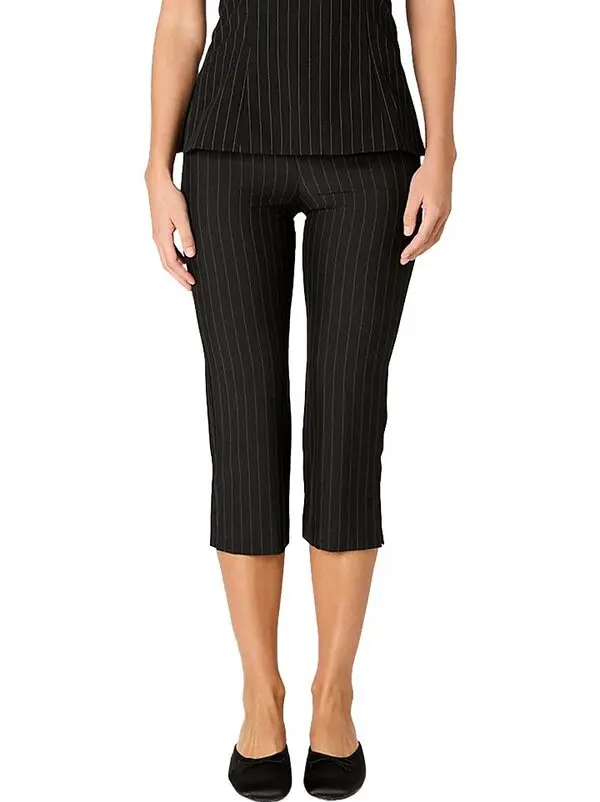 NIA Cruz Pinstripe Capri - Black
