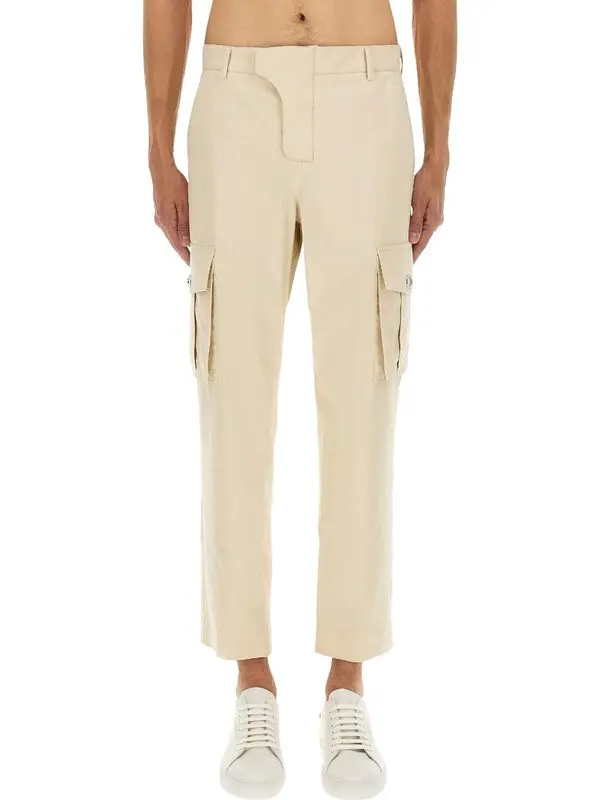 Balmain Cotton Straight Leg Cargo Pants - Beige