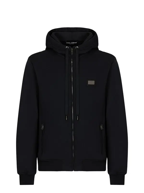 Dolce & Gabbana Cotton Jersey Hoodie - Blue