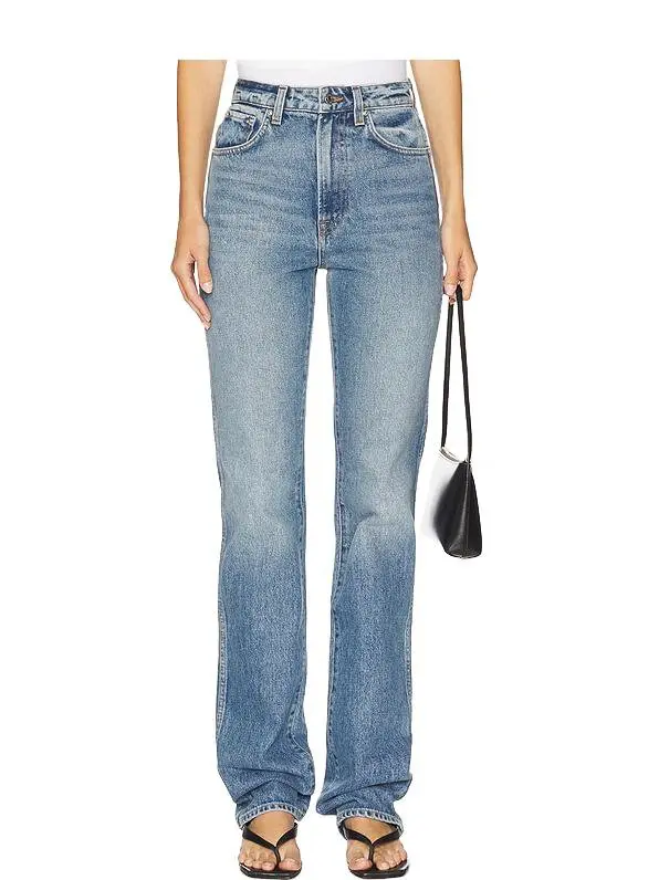 GRLFRND Sara Super High-rise Straight Full Length Jeans - Blue