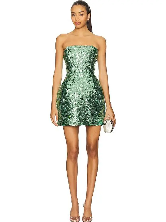 BRONX BANCO Maraya Sequin Mini Dress - Green
