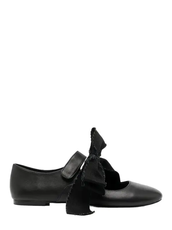 Yohji Yamamoto Bow-detailed Strappy Ballerinas - Black