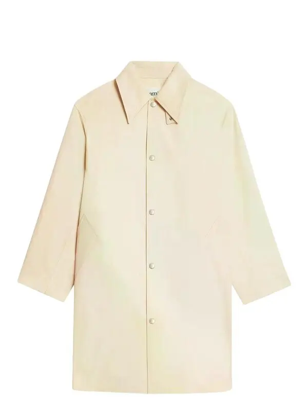 AMI Paris Single-breasted Coat - Neutrals