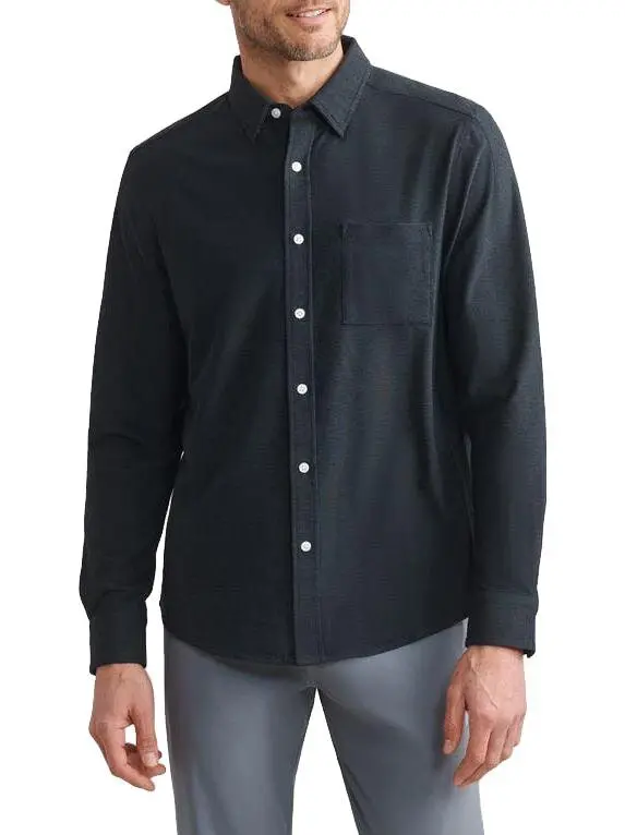 RHONE Wfh Knit Button-up Shirt - True Black