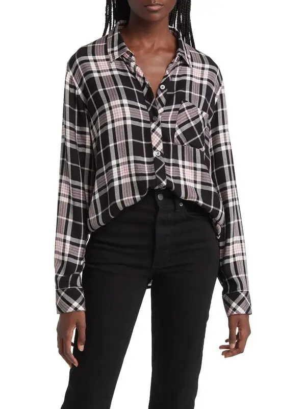 Rails Hunter Button-up Shirt - Onyx Rose Gold