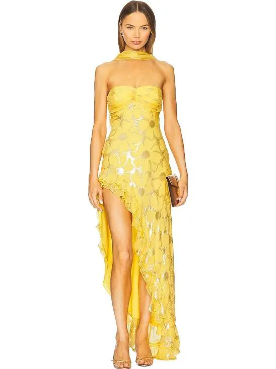 Delfi Hana Strapless Gown - Yellow Gold
