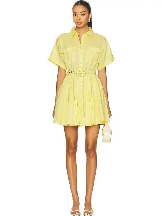Hemant & Nandita Belted Mini Dress - Yellow