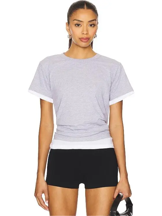 LESET The Margo Tee - Heather Grey