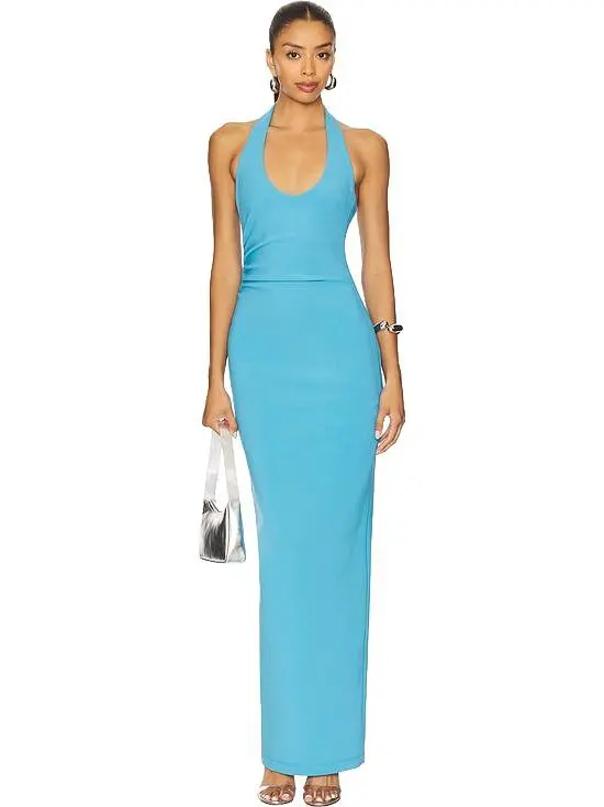 NOOKIE Natalia Halter Maxi Dress - Turquoise