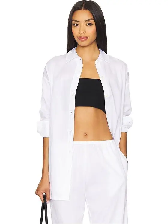 LESET Yoko Oversized Button Down Shirt - White