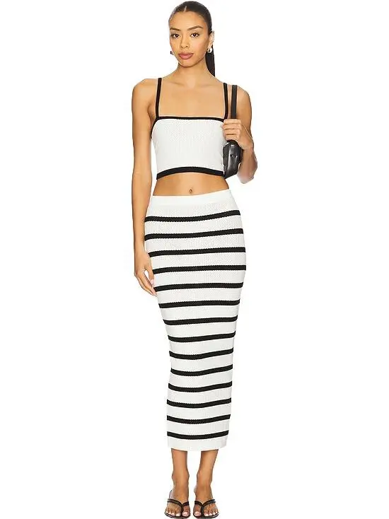 ALL THE WAYS Lola Maxi Skirt Set - Ivory & Black