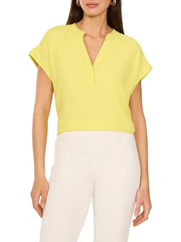 Vince Camuto V-neck Short Sleeve Top - Limoncello